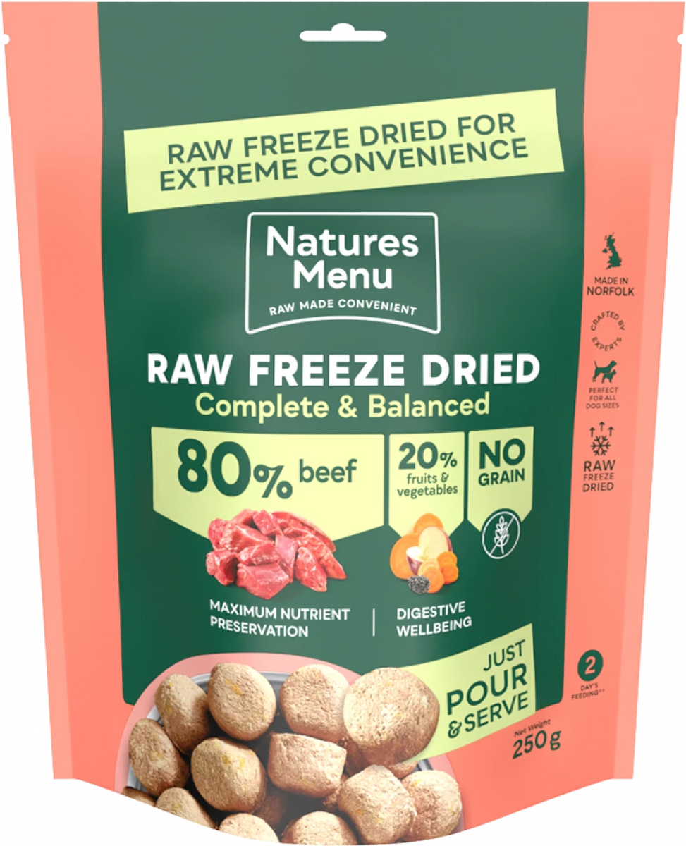 NATURES MENU FREEZE DRIED BEEF 250G – Brunos Dinner