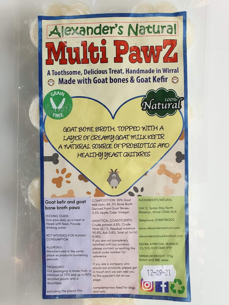 ALEXANDER'S NATURAL GOAT BONE & KEFIR PAWS X 7 PEICES – Brunos Dinner